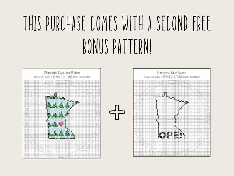 Downloadable PDF Cross-stitch Pattern of Minnesota Using 14-count ...