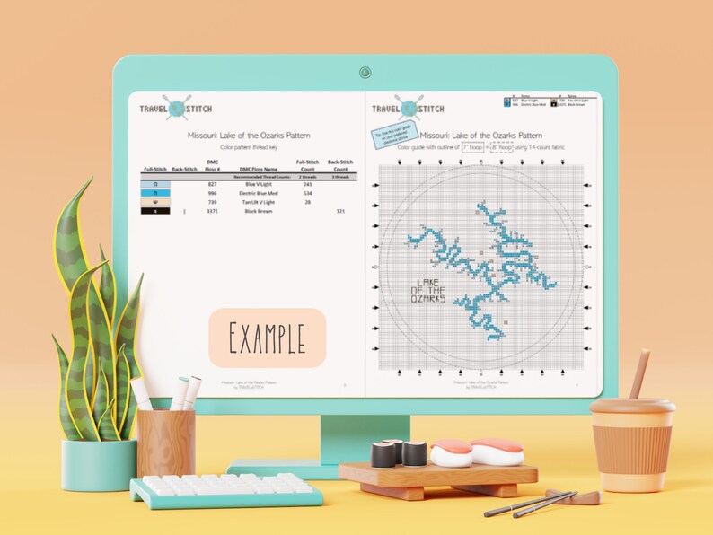 Lake of the Ozarks Serenity: Missouri Map Cross-stitch Pattern, Instant ...