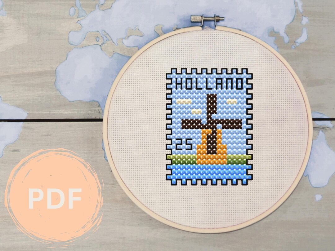 Holland Cross-stitch Pattern, Counted Cross-stitch Windmill ...