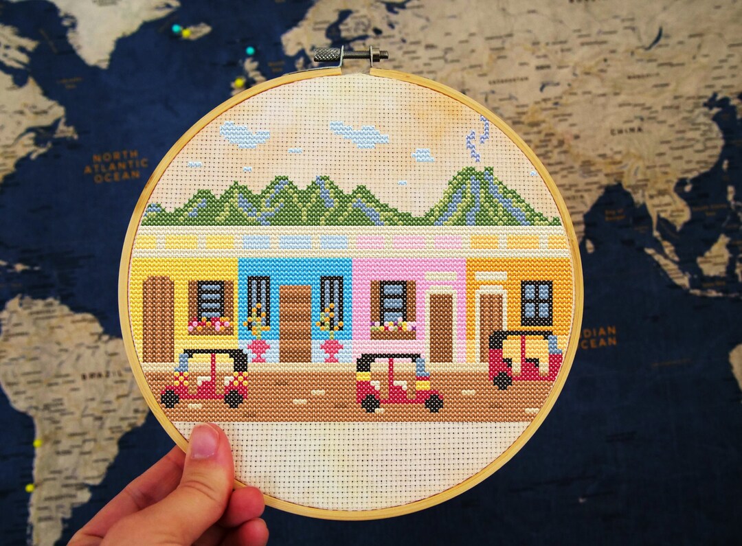 Antigua Guatemala Street Scene Cross-stitch Pattern PDF Download Using ...