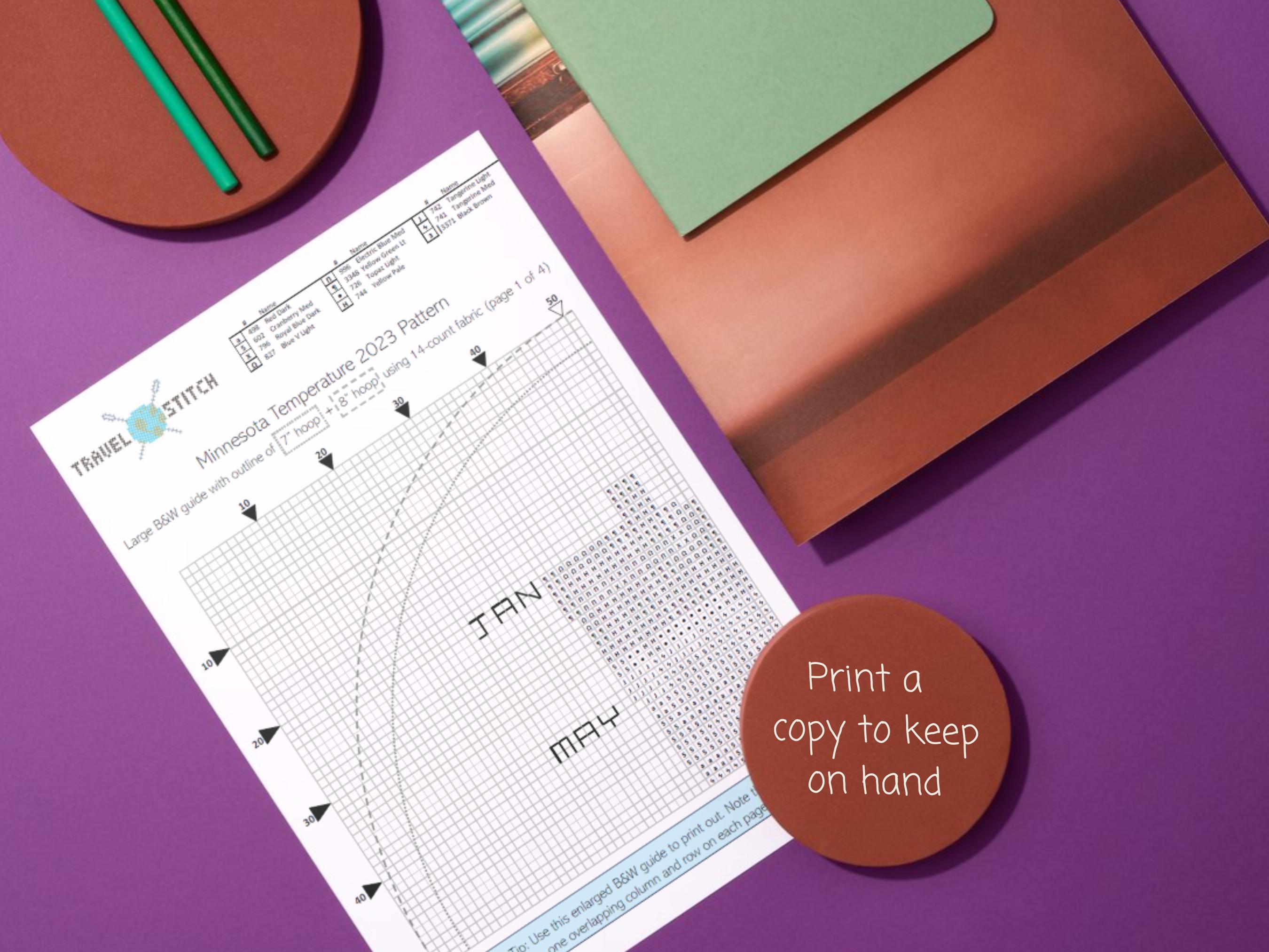Minnesota Temperature Tracker Cross Stitch Pattern 2023 Edition - Etsy