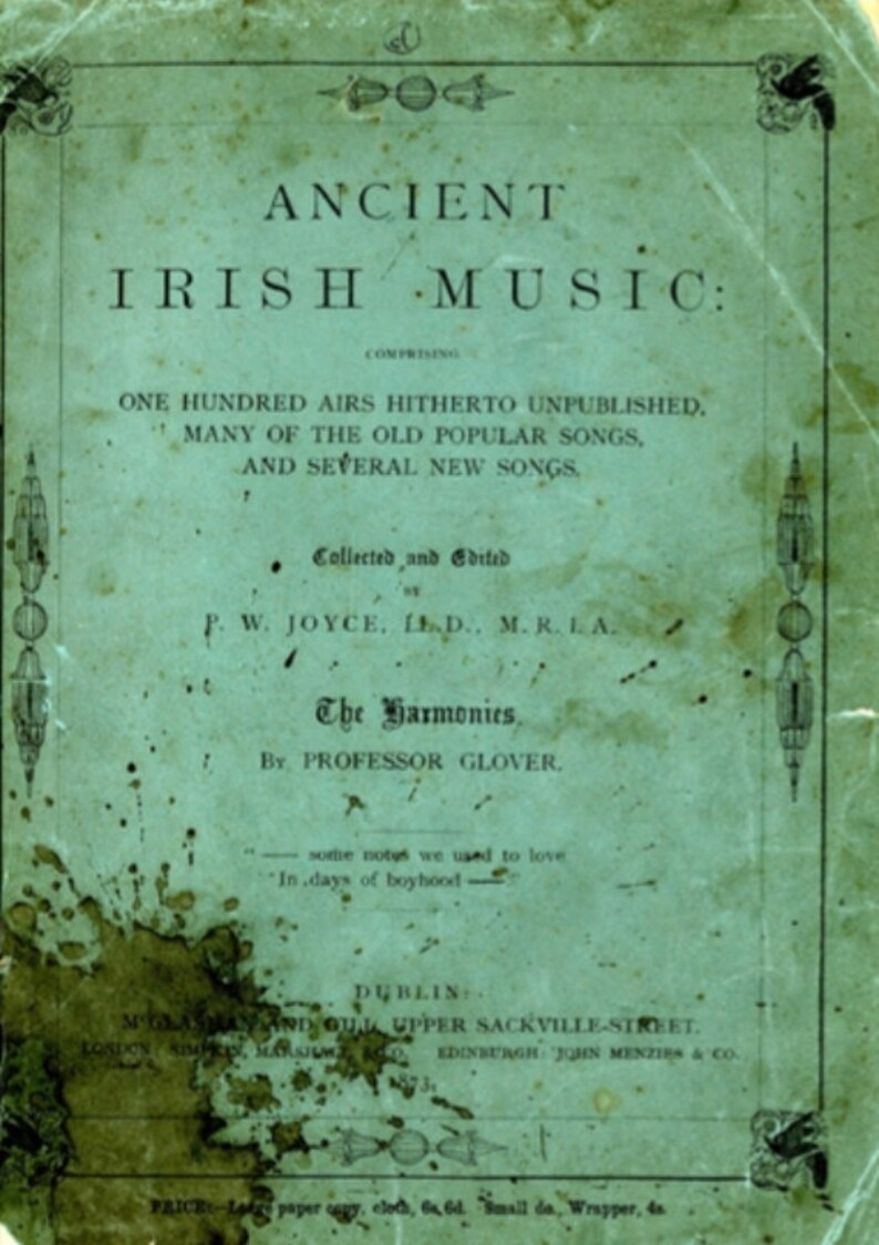 Rare Irish Sheet Music and Lyrics, Irish Art, Irish Gifts, Irish Wall ...