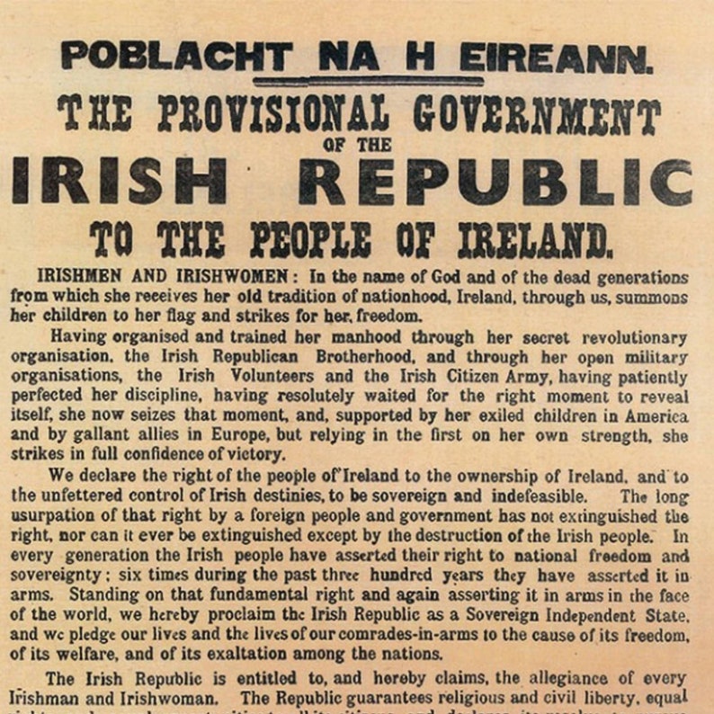Proclamation of the Irish Republic (1916), Irish Gifts, Irish Wall Art ...