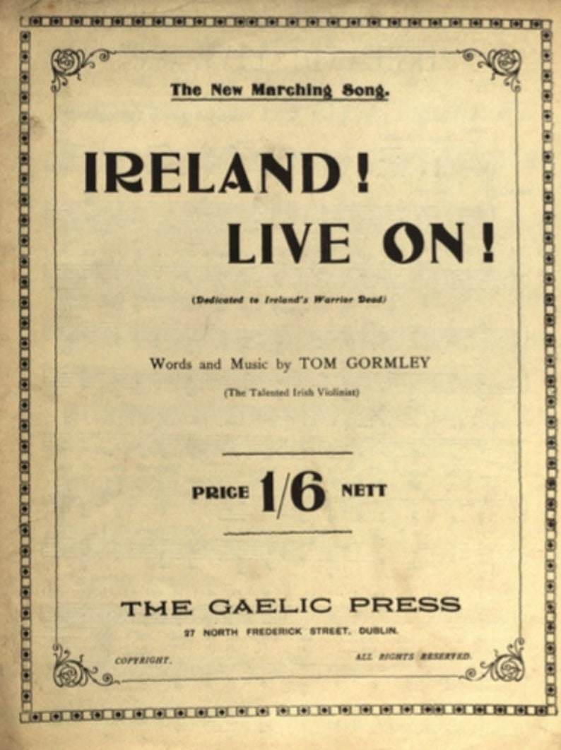 Rare Irish Sheet Music and Lyrics, Irish Art, Irish Gifts, Irish Wall ...