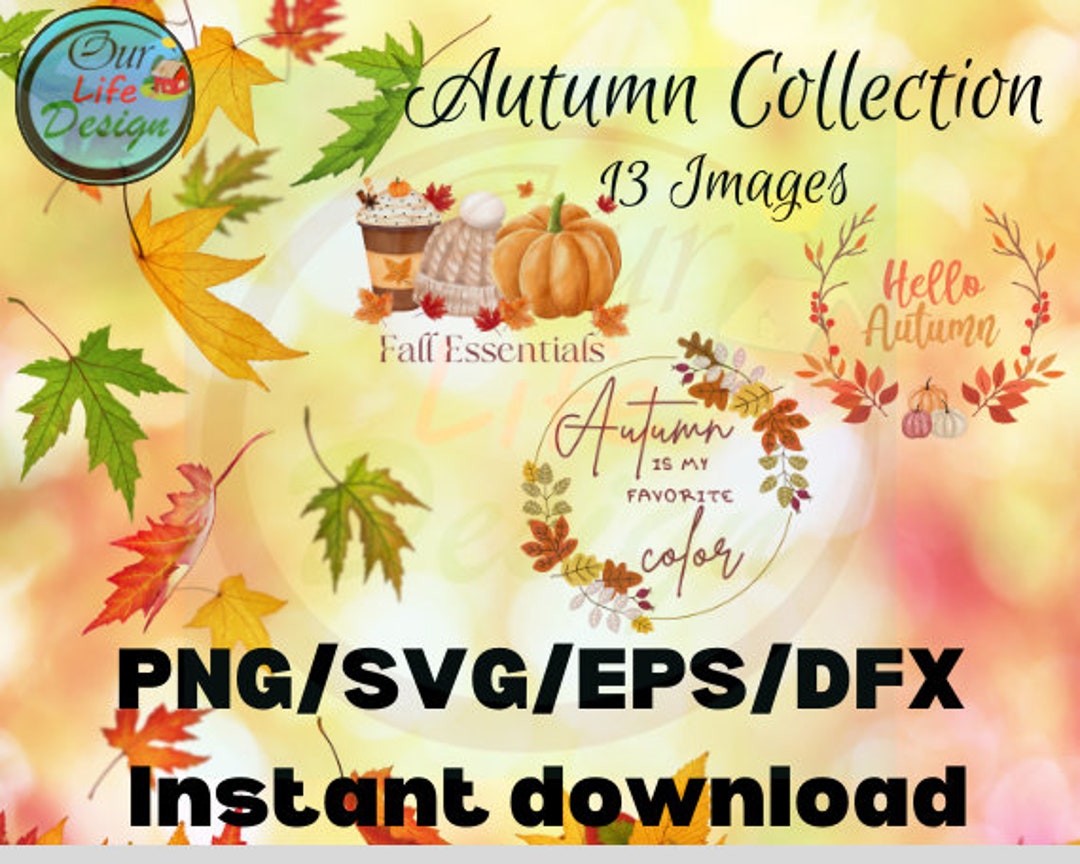 Cozy Autumn Clip Art Bundle Set of 13 Fall Images - Etsy