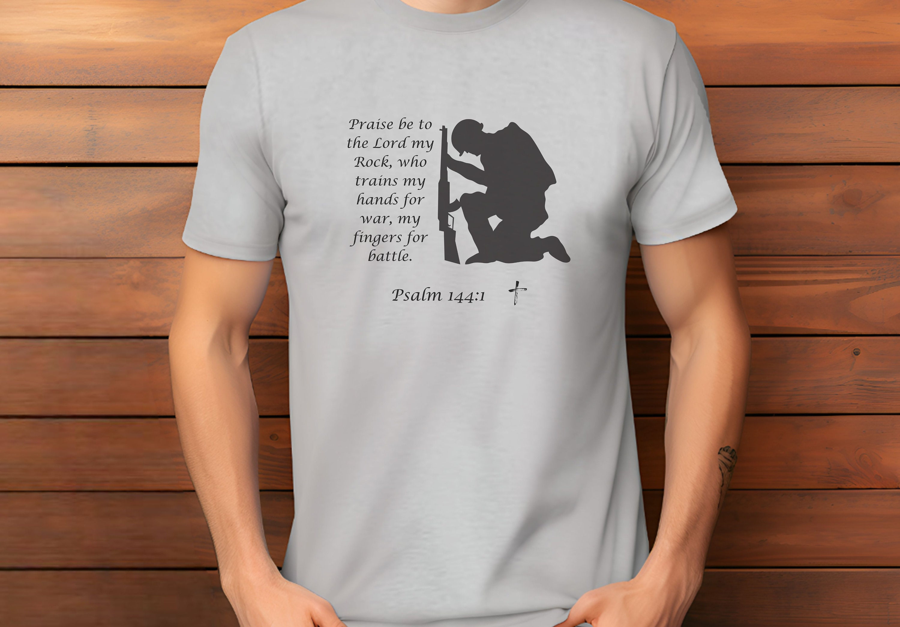 Military Faith Tee With Biblical Verse. Inspirational Soldier Shirt ...