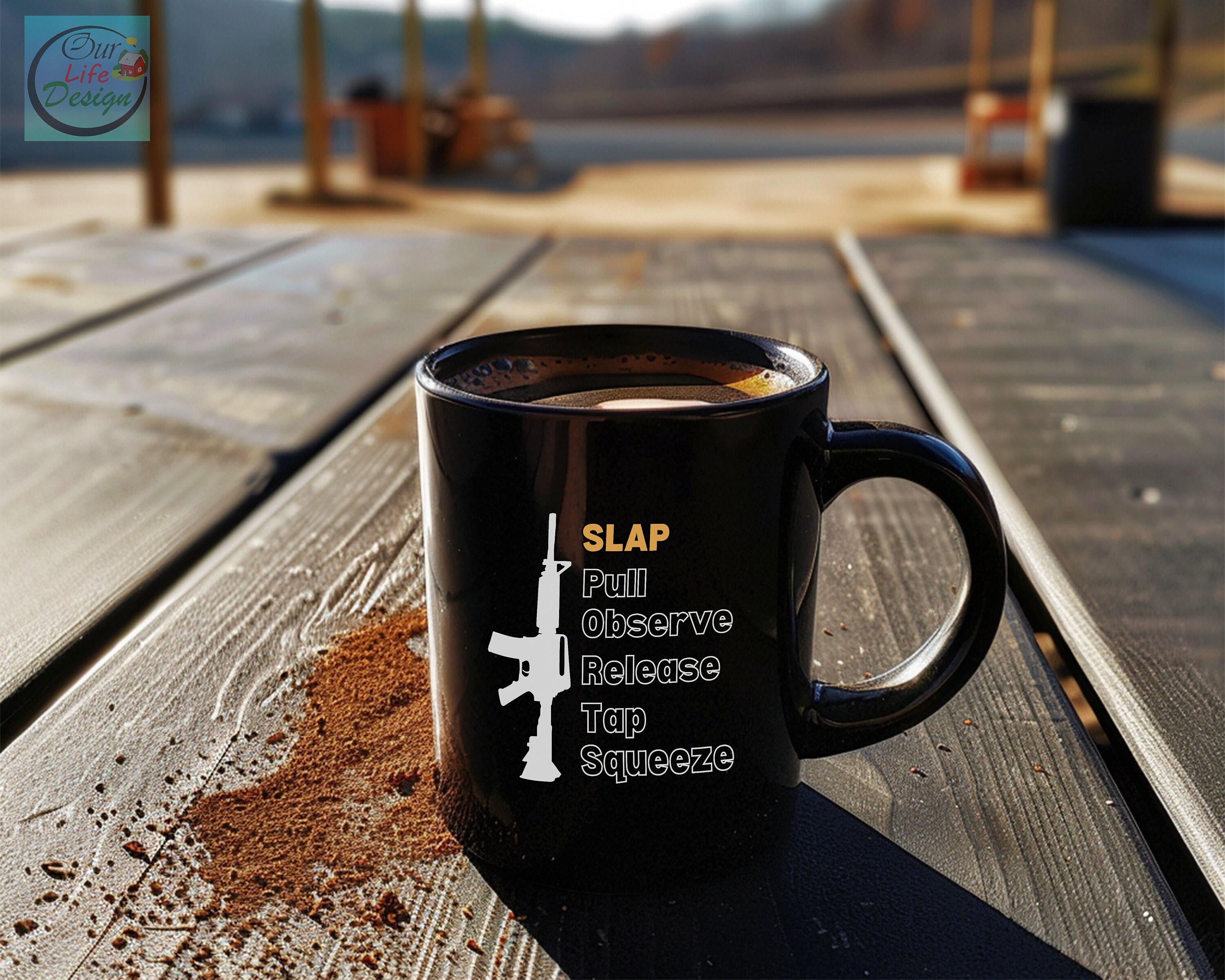 AR-15 Rifle Mug Gun Lover Mug 2nd Amendment Mug Black Ceramic Mug for ...