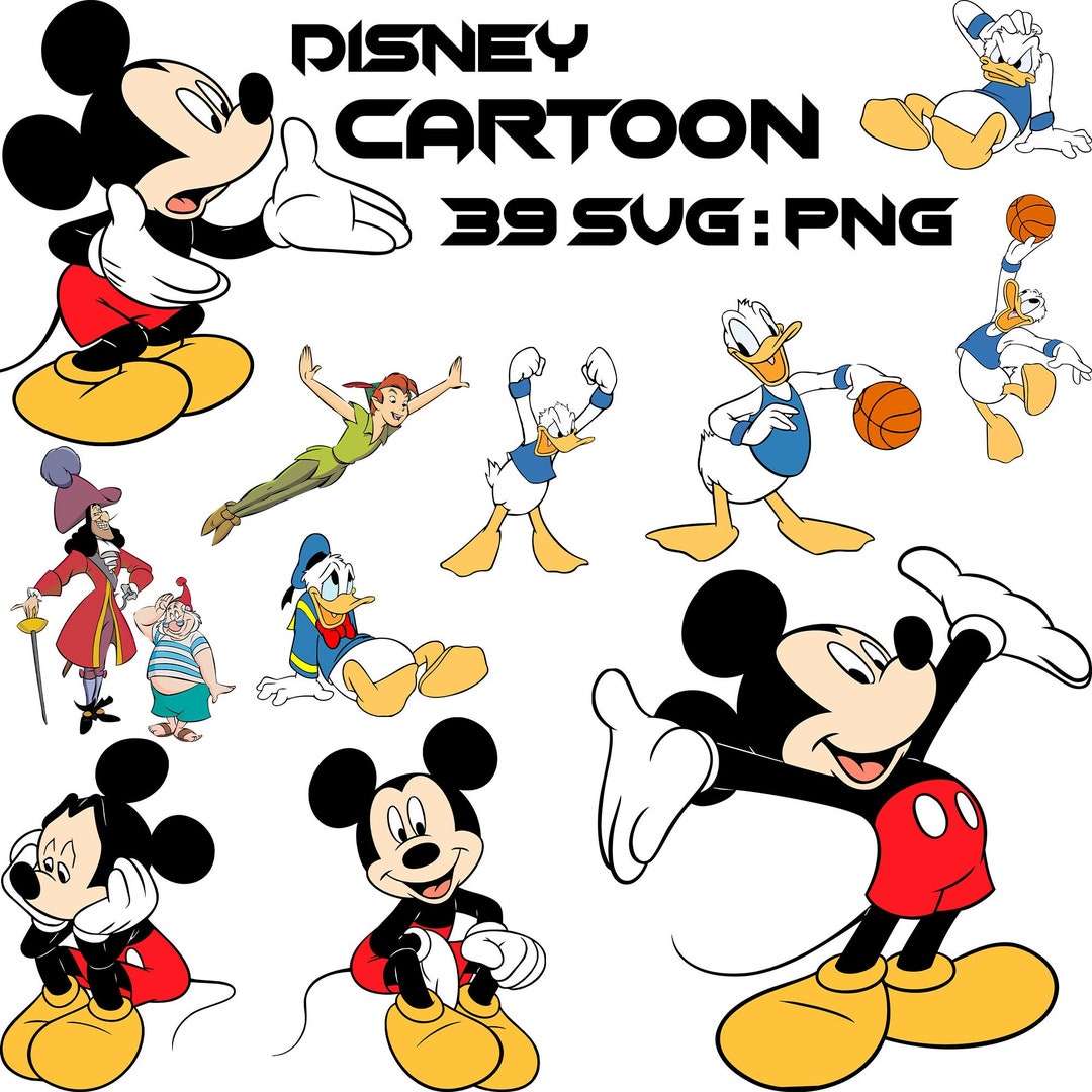 Cartoon Characters SVG Files for Cricut and Sublimation Disneyland ...