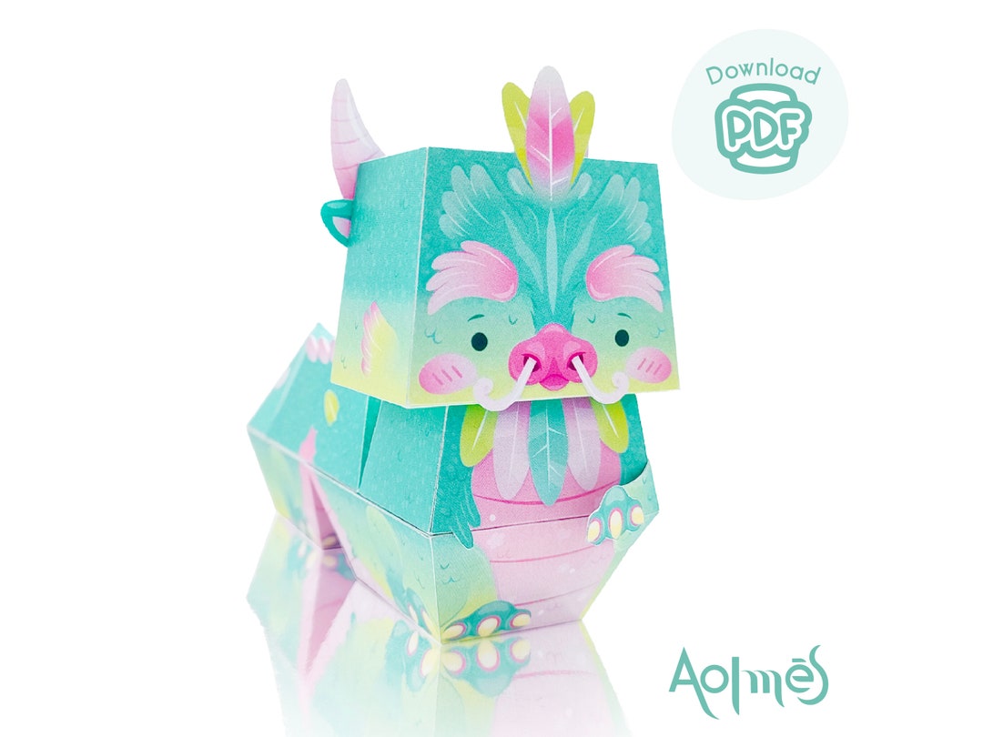Paper Toy, Dragon, Instant Download, Paper Toy PDF, Printing With ...