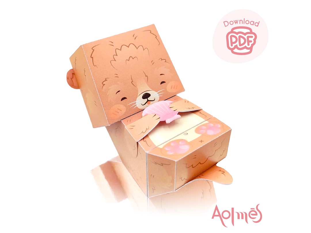 Paper Toy, Little Otter, Otter, Instant Download, Paper Toy PDF, Print ...