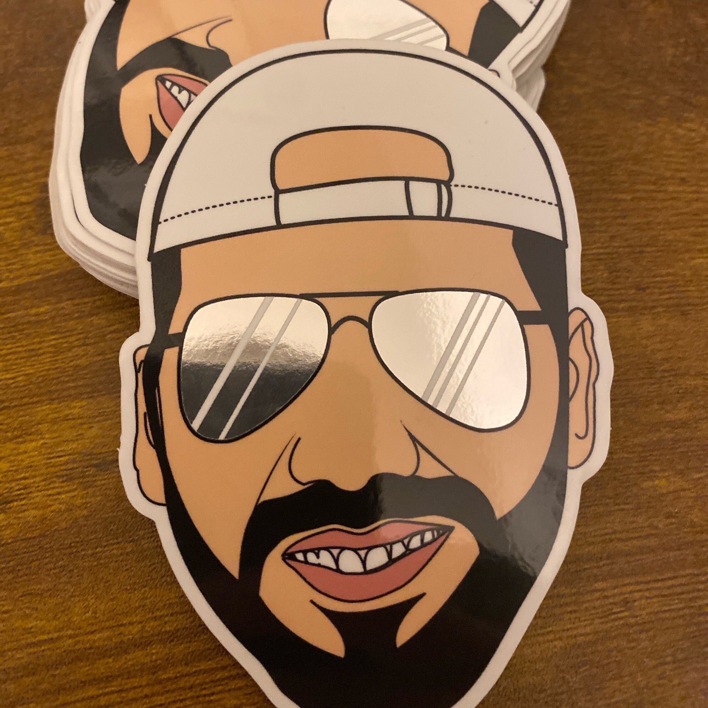 Shiny Sticker of Nayib Bukele Aviator Glasses and Hat - Etsy