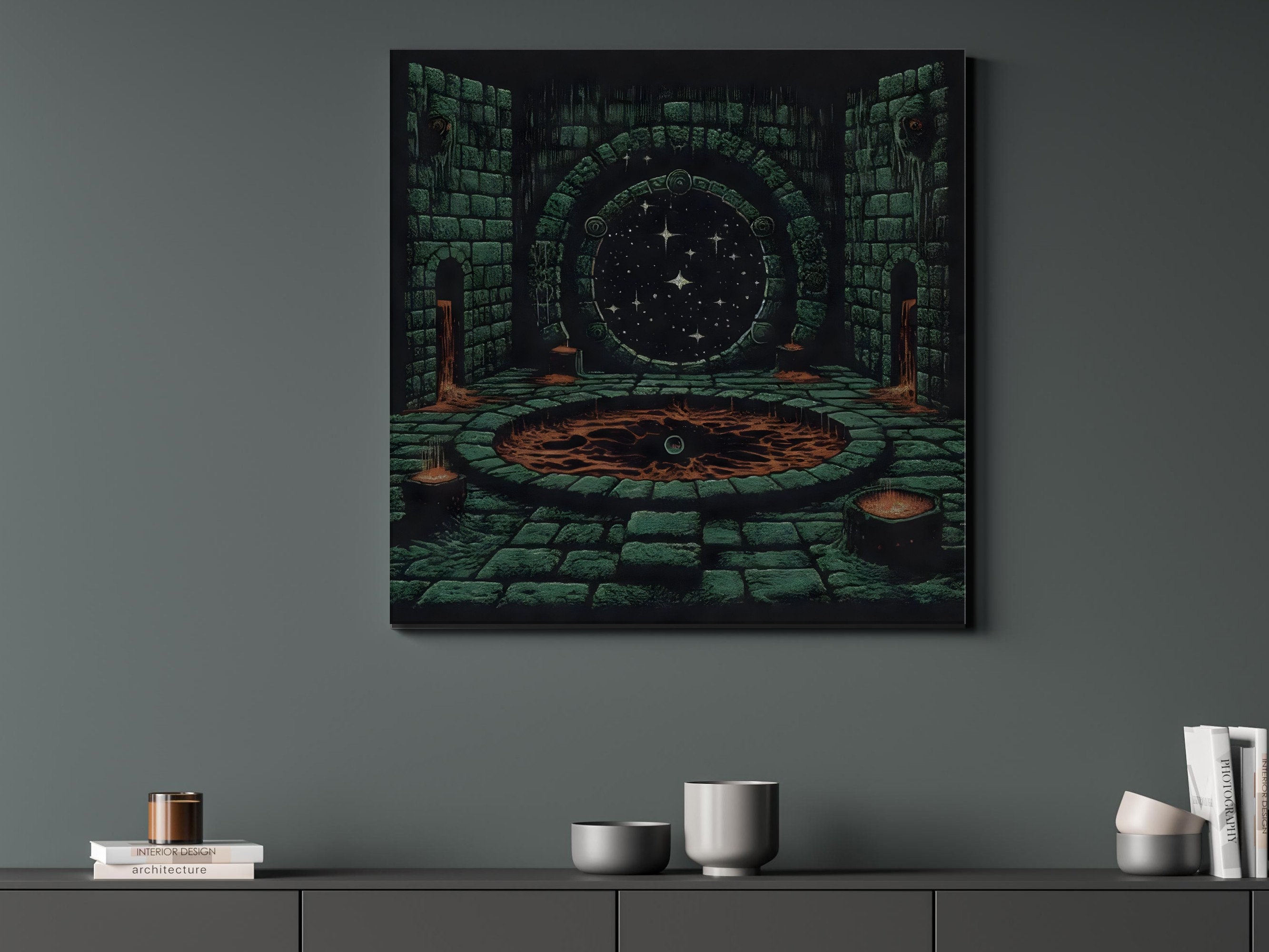 Minecraft Art| "the End Portal" | Framed Canvas | Dark Fantasy ...