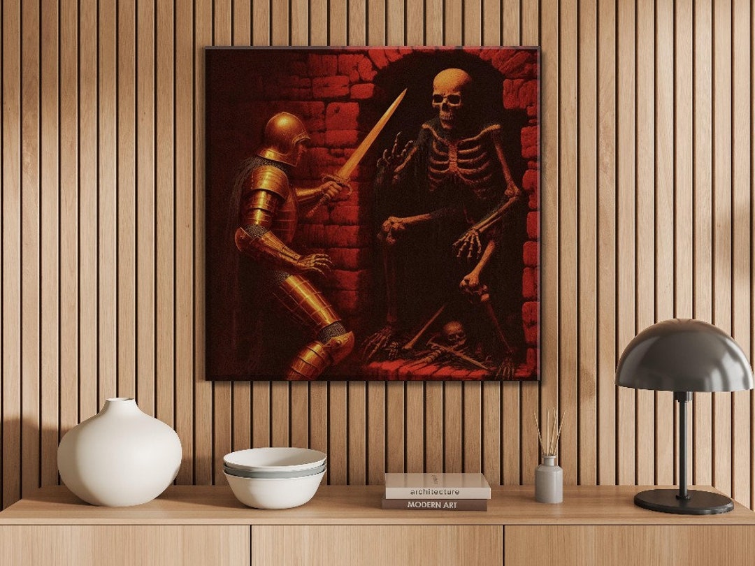 Minecraft Art| "nether Skeleton" | Framed Canvas | Dark Fantasy ...