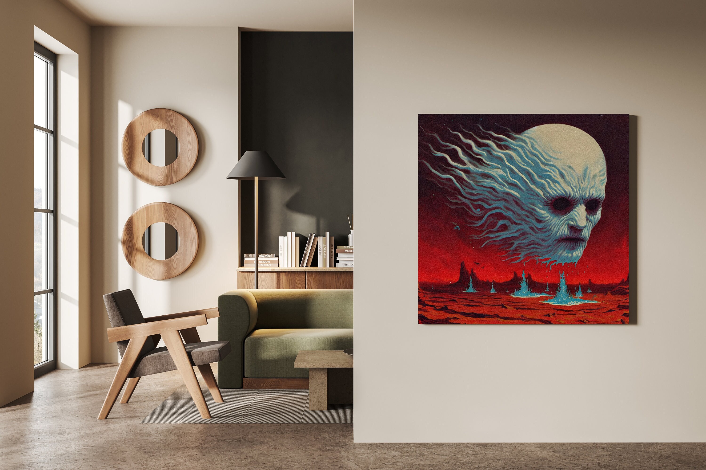 Minecraft Art | "the Ghast" | Framed Canvas | Dark Fantasy | Minecraft ...