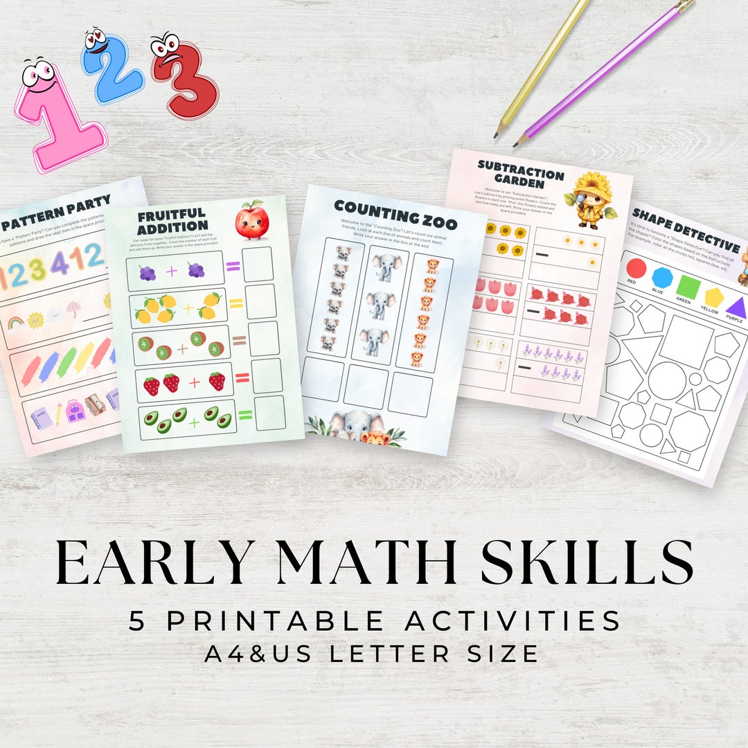 Early Math Skills Activity Sheets, Fun Printable Worksheets, Kids ...