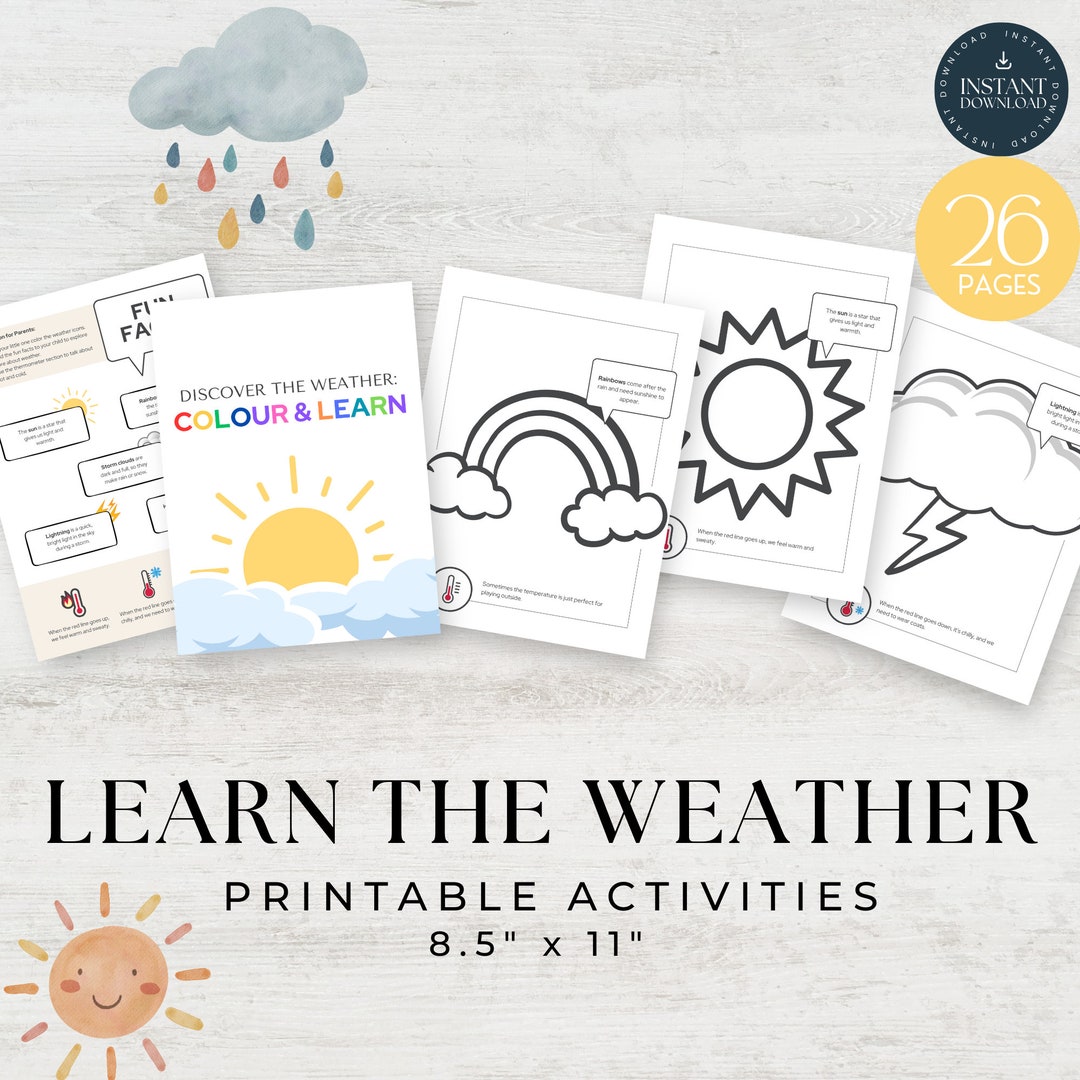 Learn the Weather Colour Activity Sheets, Fun Printable Worksheets ...