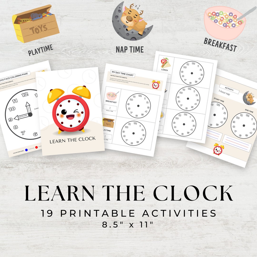 Learn the Clock Activity Sheets, Fun Printable Worksheets, Kids ...