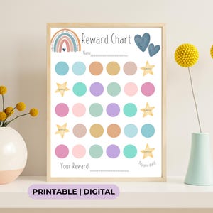 Printable Watercolor Rainbow Reward Chart Positive Behavior Chart for ...