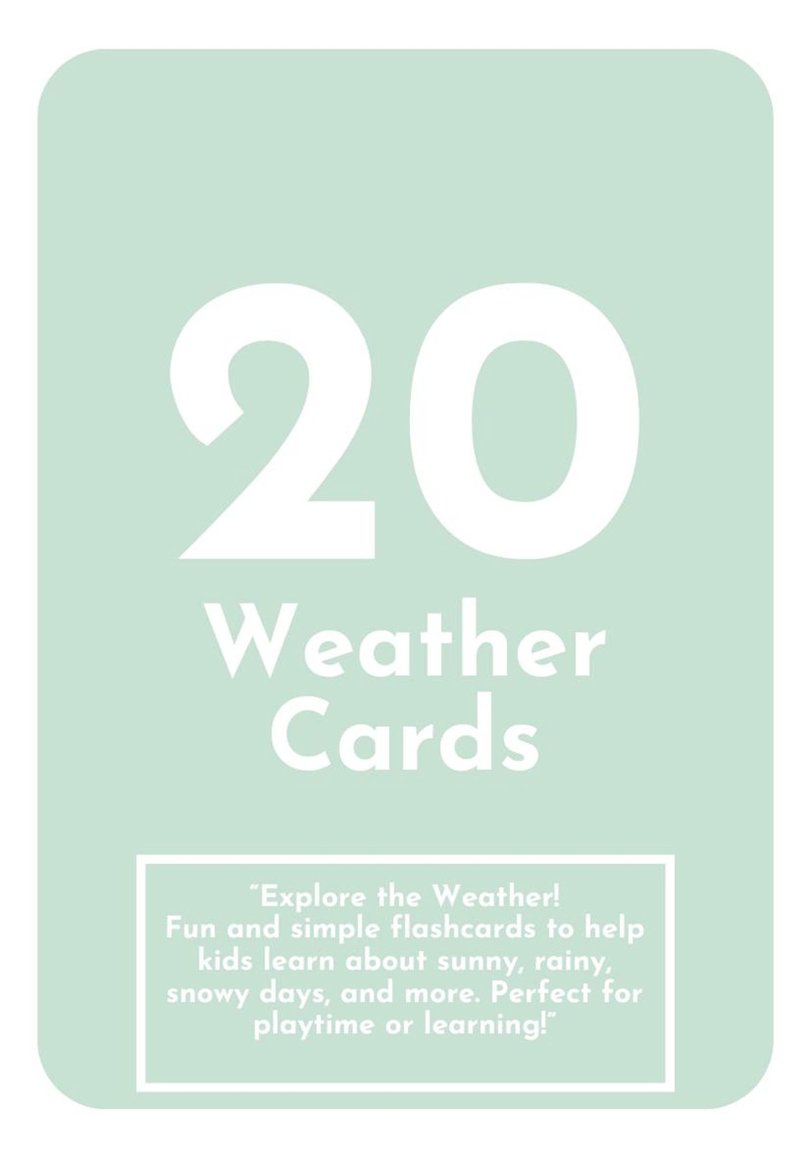 Weather Flash Cards: Montessori Educational Activity (PDF Printable) - Etsy