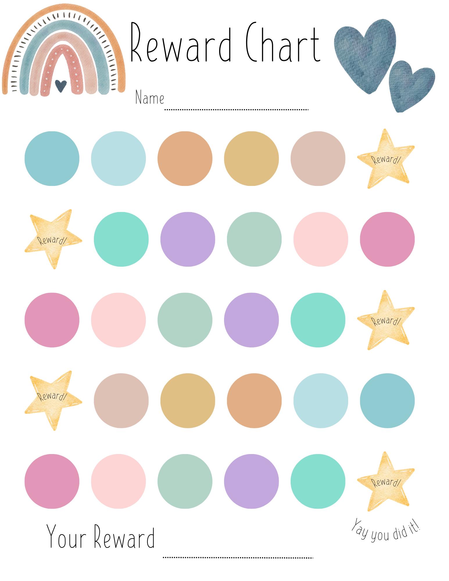 Watercolor Rainbow Reward Chart: Kids Positive Behavior (PDF) - Etsy