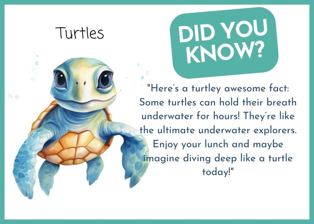 Under the Sea Fun Facts Lunchbox Notes for Kids (printable PDF) - Etsy