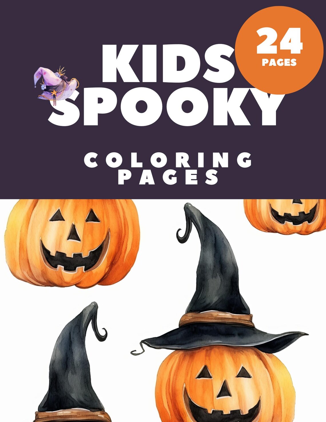 Kids Halloween Coloring Book: 18 Spooky Pages (PDF Pattern) - Etsy