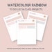 Watercolour Rainbow Boho to Do List, Printable, Kids School Project ...
