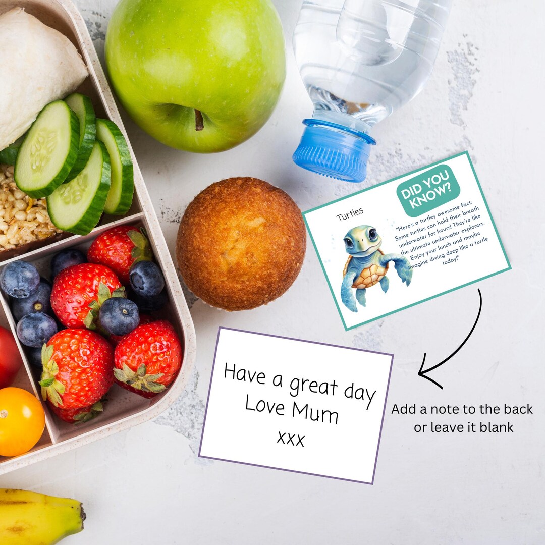 Under the Sea Fun Facts Lunchbox Notes for Kids, Printable Lunchbox ...