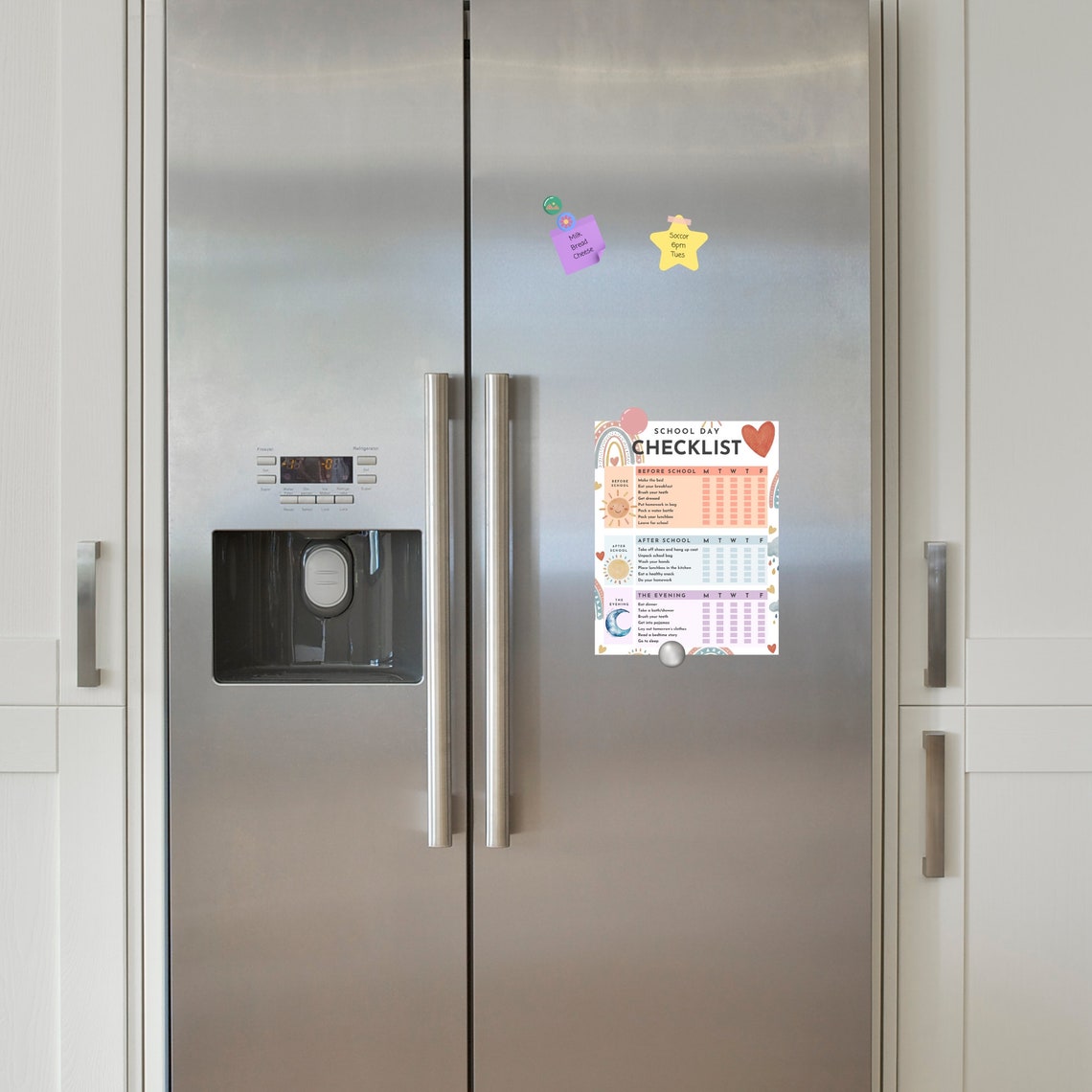 Kids School Day Checklist: Watercolor Rainbow Printable (PDF) - Etsy