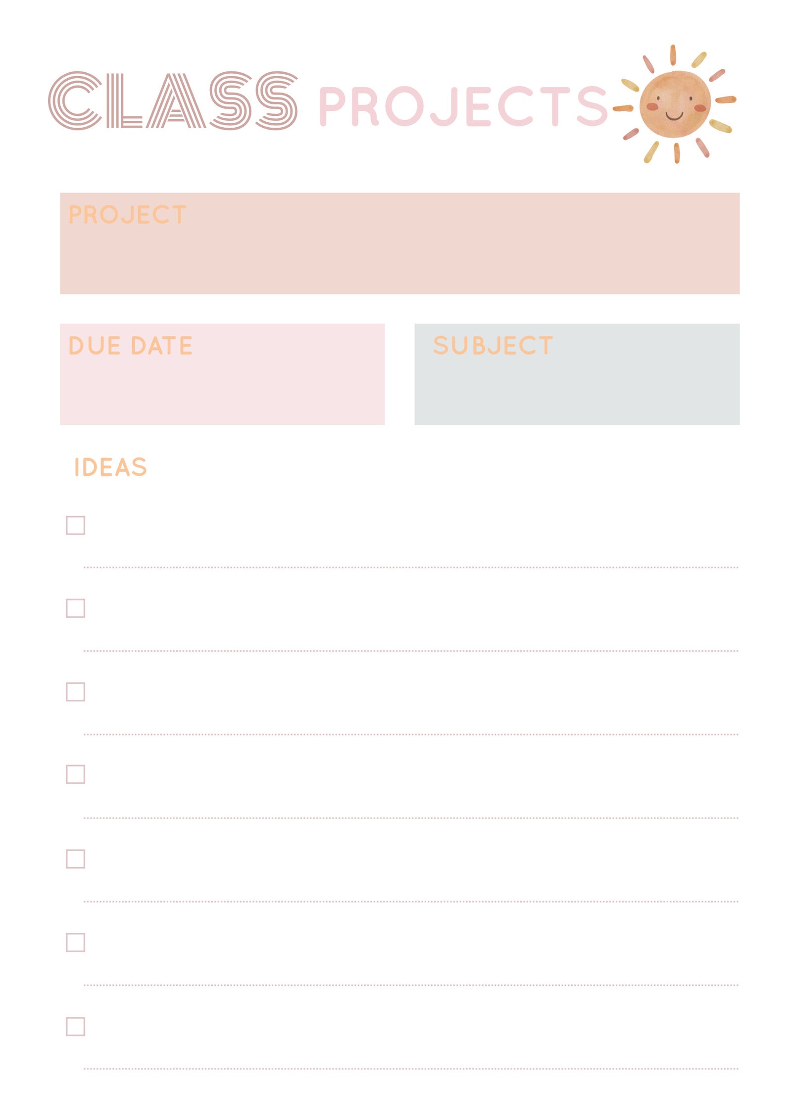 Watercolour Rainbow Boho to Do List, Printable, Kids School Project ...