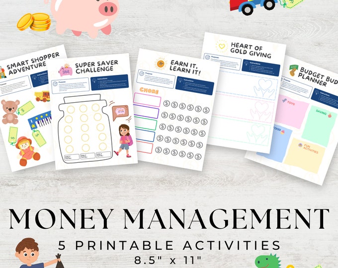 Savings Tracker for Kids, Editable Kids Financial Planner, Financial ...
