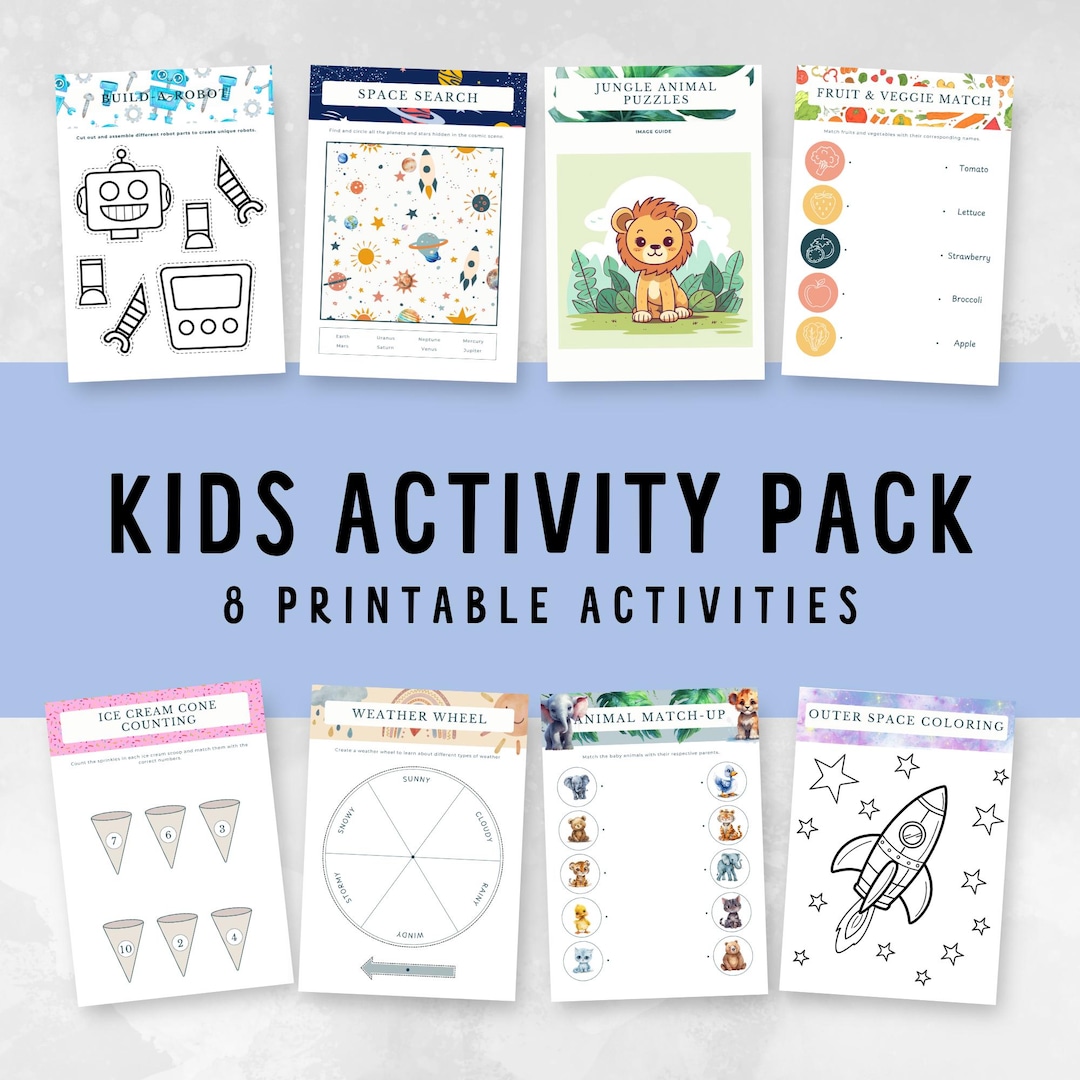 Kids Activity Pack – 8 Fun and Educational Printable Activities | Build ...