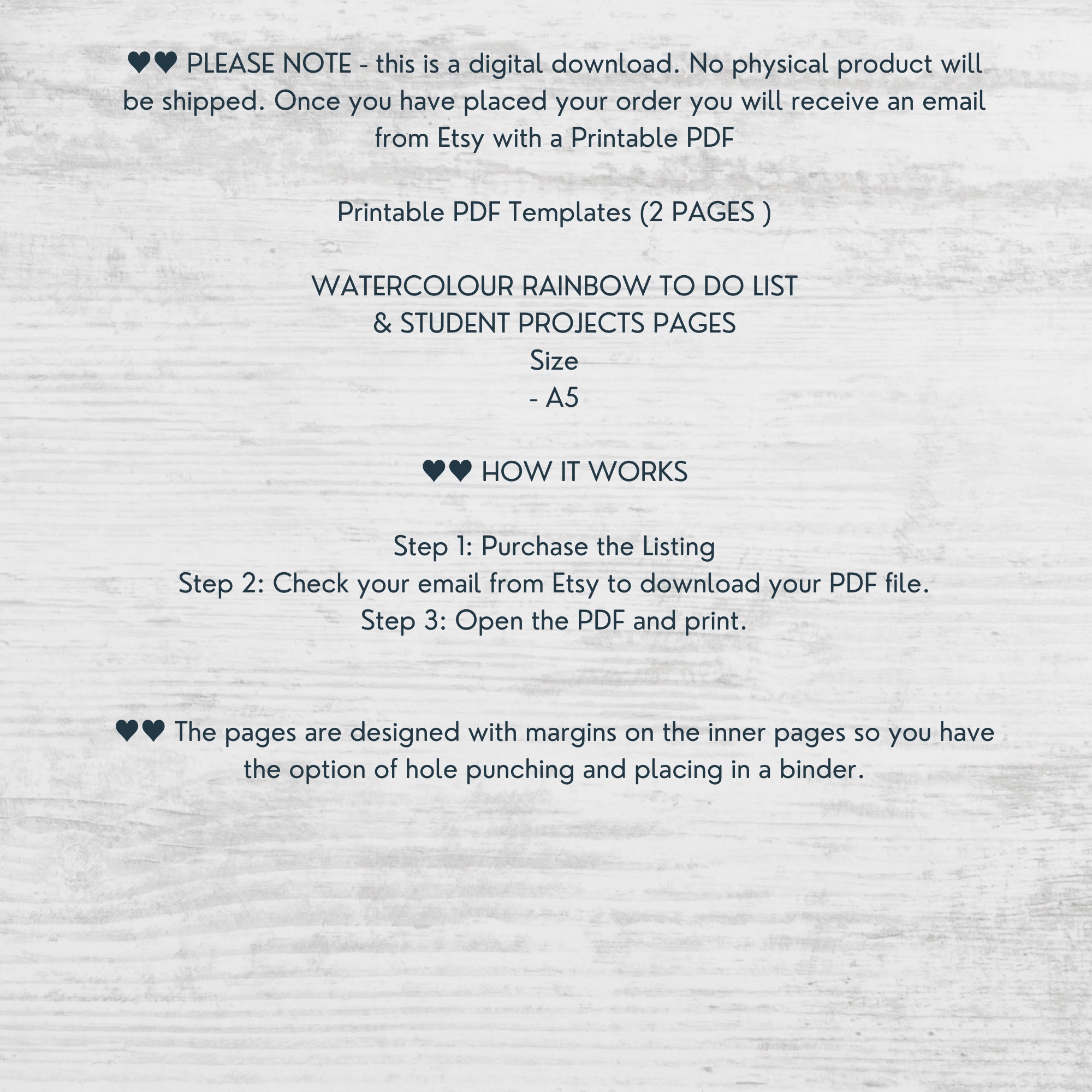 Watercolour Rainbow Boho to Do List, Printable, Kids School Project ...