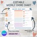 Custom Chore Chart, Kids Weekly Schedule, Editable Canva Template, Kids ...