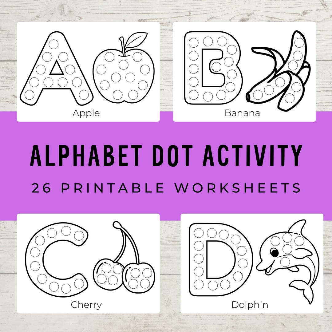 Alphabet Dot Marker Worksheets: Fun Learning Printable (A-Z) - Etsy