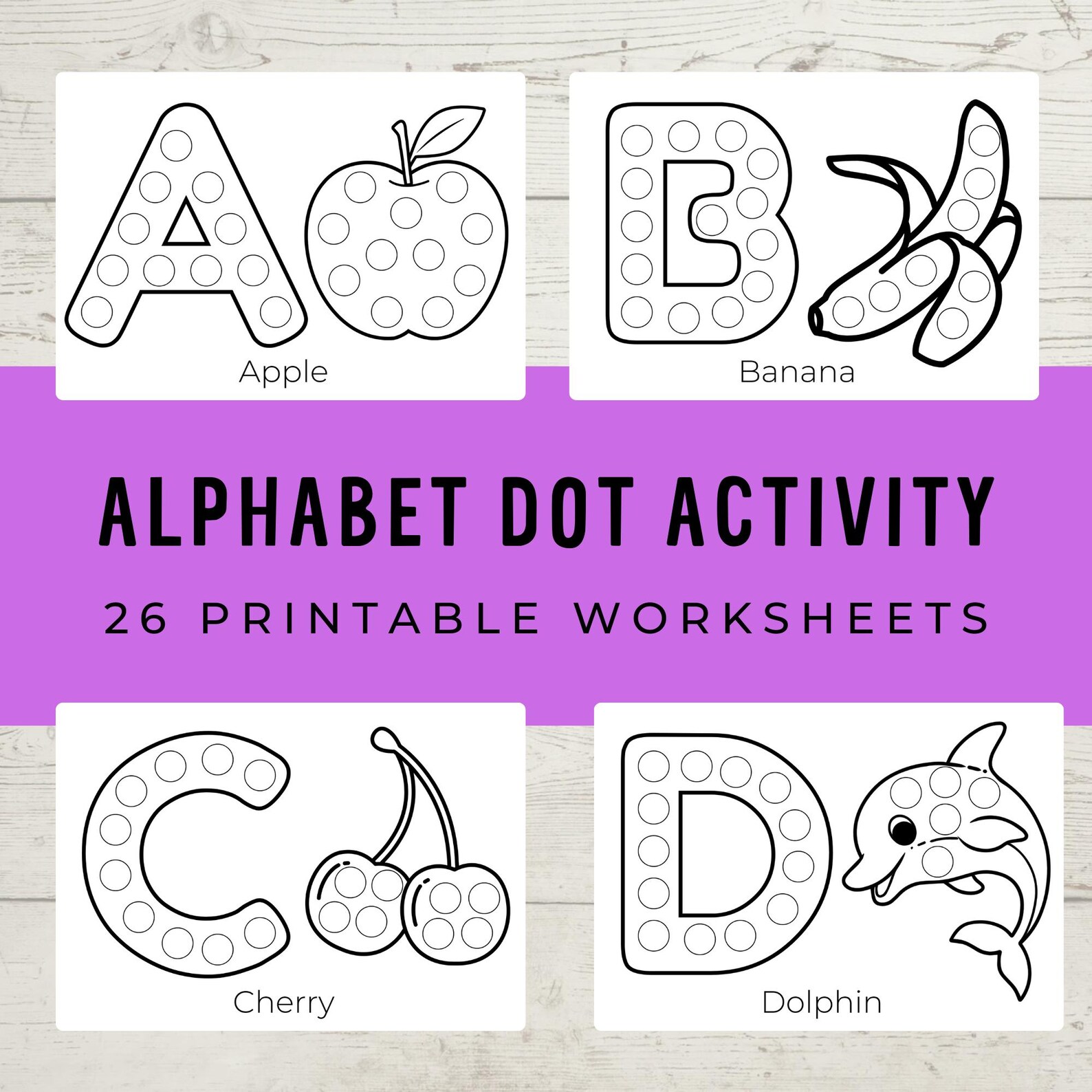 Alphabet Dot Marker Worksheets: Fun Learning Printable (A-Z) - Etsy