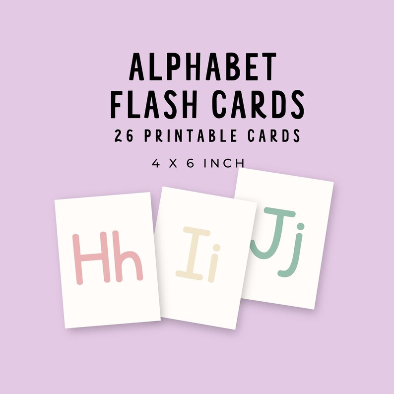 ALPHABET Flash Cards, Montessori Cards, PDF Printable Cards, Preschool ...