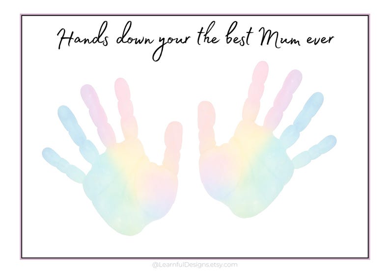 Mother’s Day Handprint Craft Pack | Printable Keepsake for Mum, Mom ...