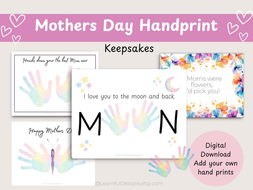 Mother’s Day Handprint Craft Pack | Printable Keepsake for Mum, Mom ...