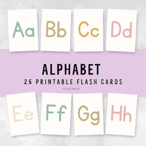 ALPHABET Flash Cards, Montessori Cards, PDF Printable Cards, Preschool ...
