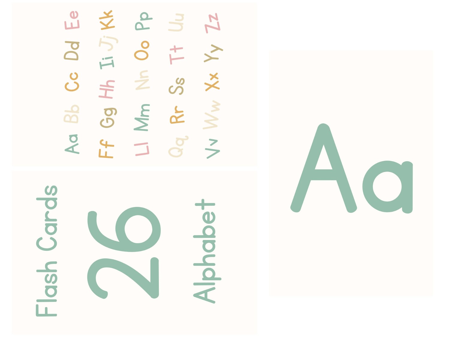 ALPHABET Flash Cards, Montessori Cards, PDF Printable Cards, Preschool ...