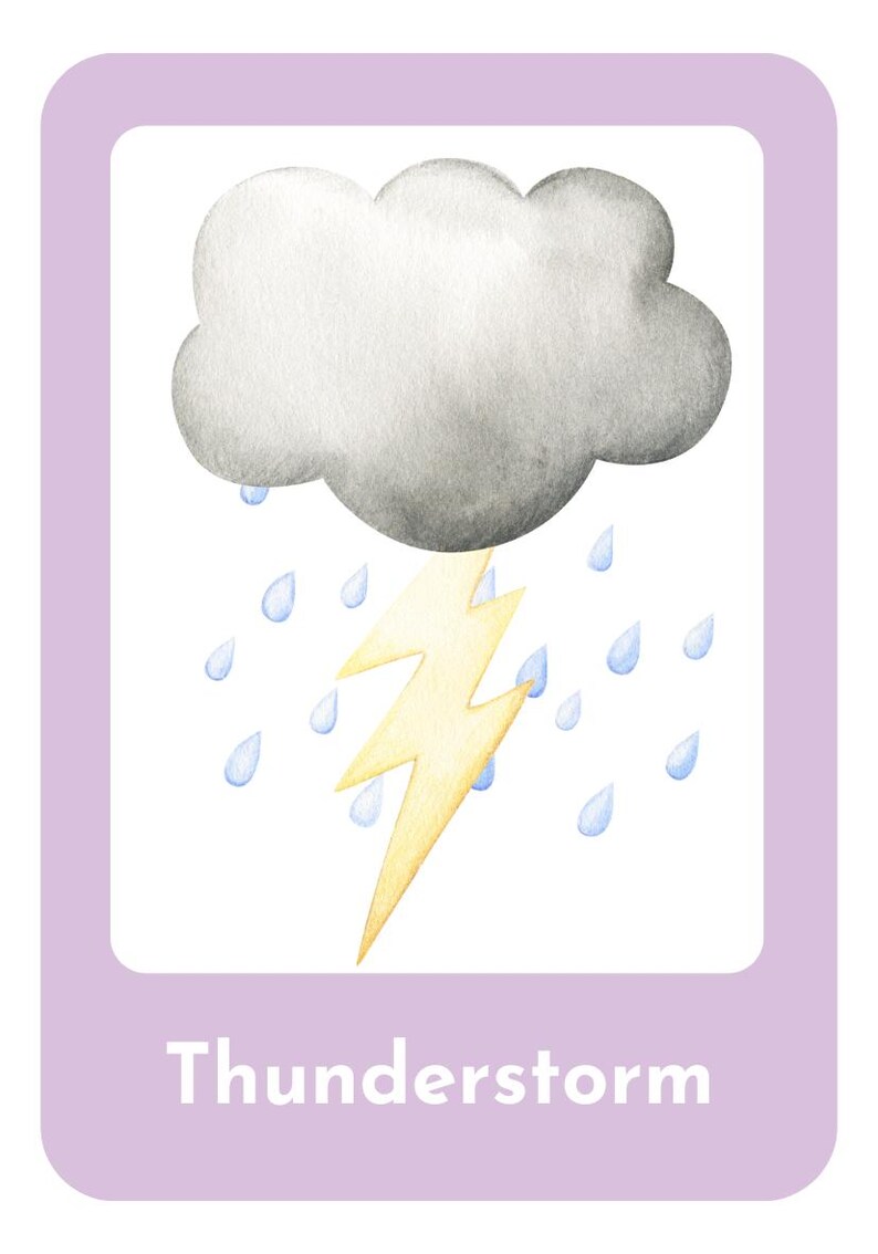 Weather Flash Cards: Montessori Educational Activity (PDF Printable) - Etsy
