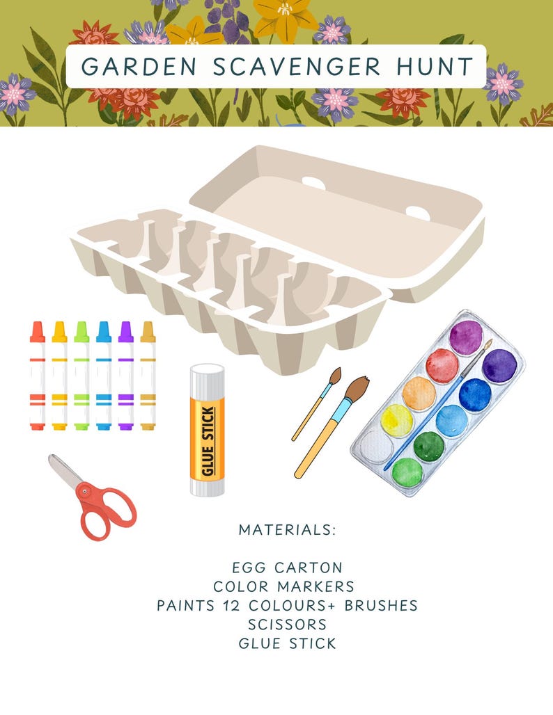 Nature Scavenger Hunt for Kids: Garden Egg Carton Craft (printable) - Etsy