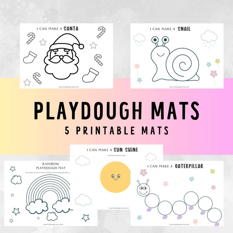 Playdough Mat Activity for Kids Printable Playdough Mats Kids ...