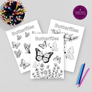 Butterfly Coloring Pages for Kids: Spring Activity (PDF) - Etsy