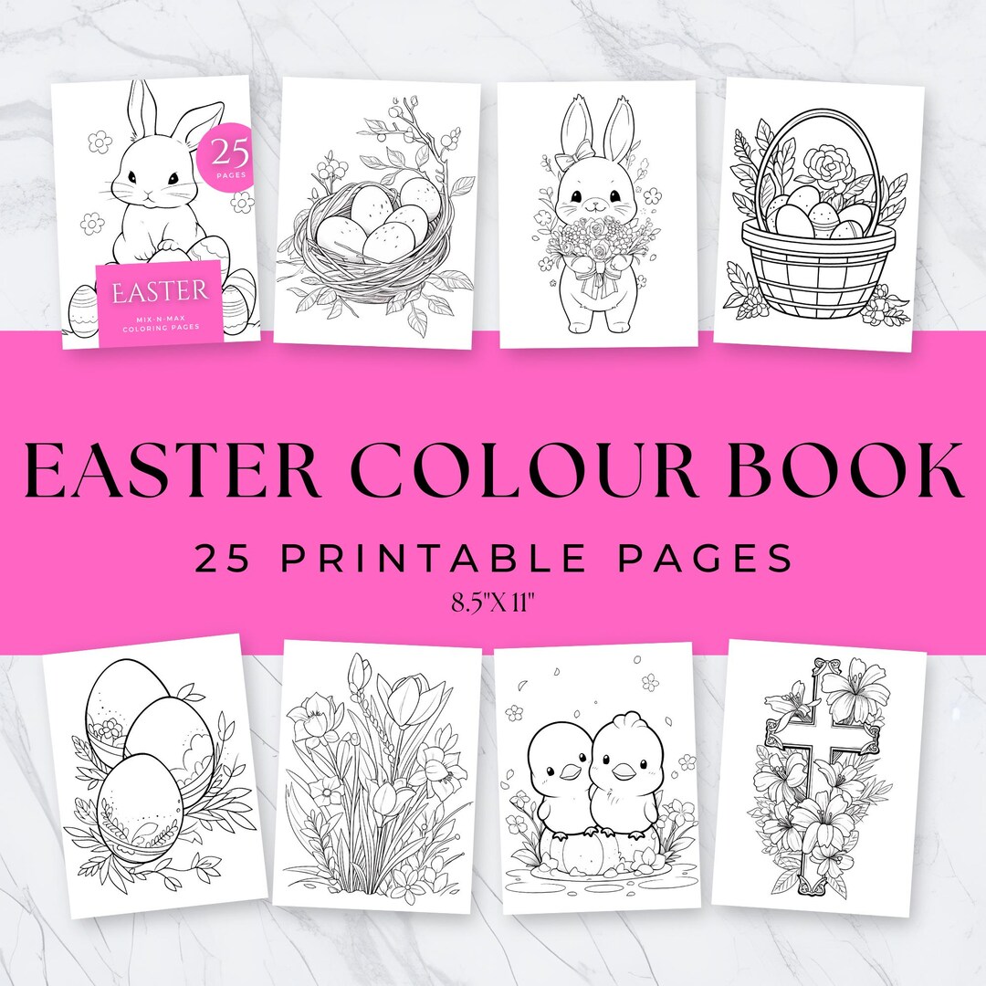 Easter 25-page Printable Easter Coloring Book | Kids’ Easter Activity ...