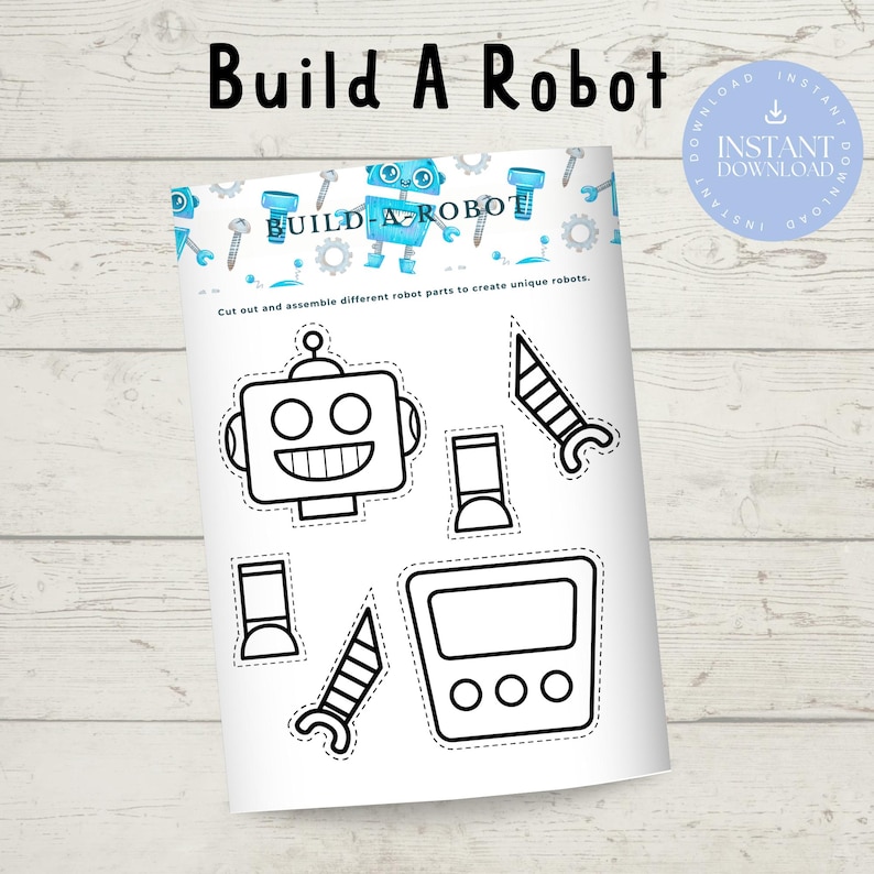 Build a Robot Activity for Kids | Printable Robot Worksheet | Colour a ...