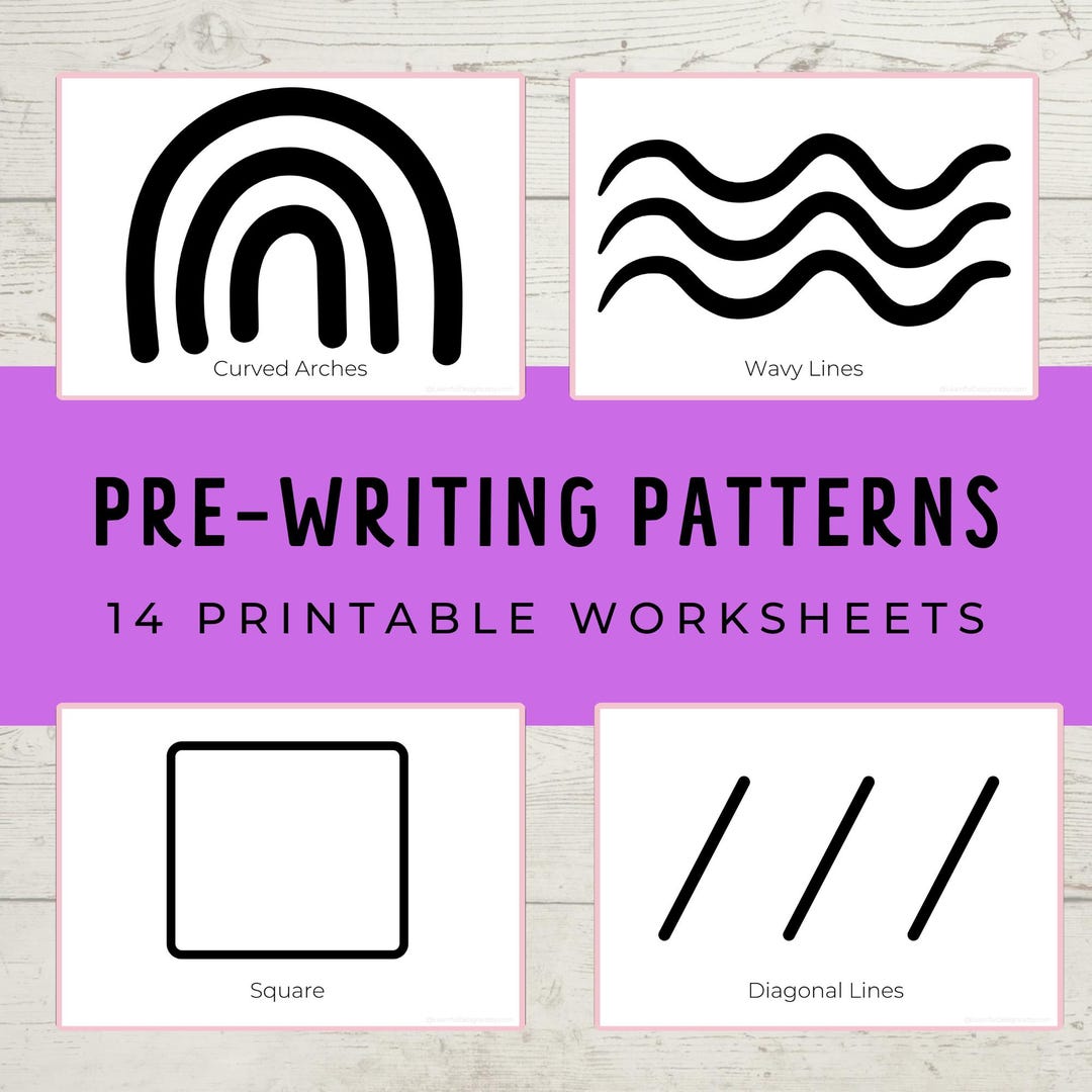 Pre-writing Strokes & Patterns Worksheets | Sensory Tracing for ...
