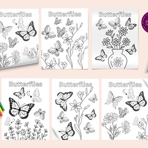 Butterfly Coloring Pages for Kids: Spring Activity (PDF) - Etsy