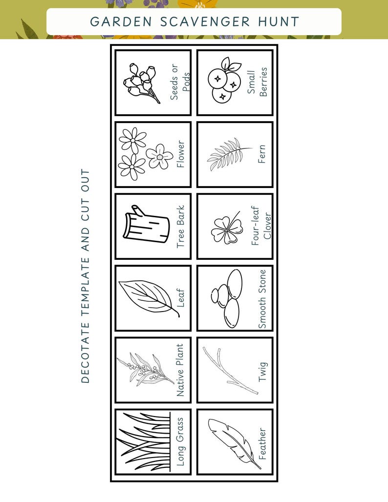 Nature Scavenger Hunt for Kids: Garden Egg Carton Craft (printable) - Etsy